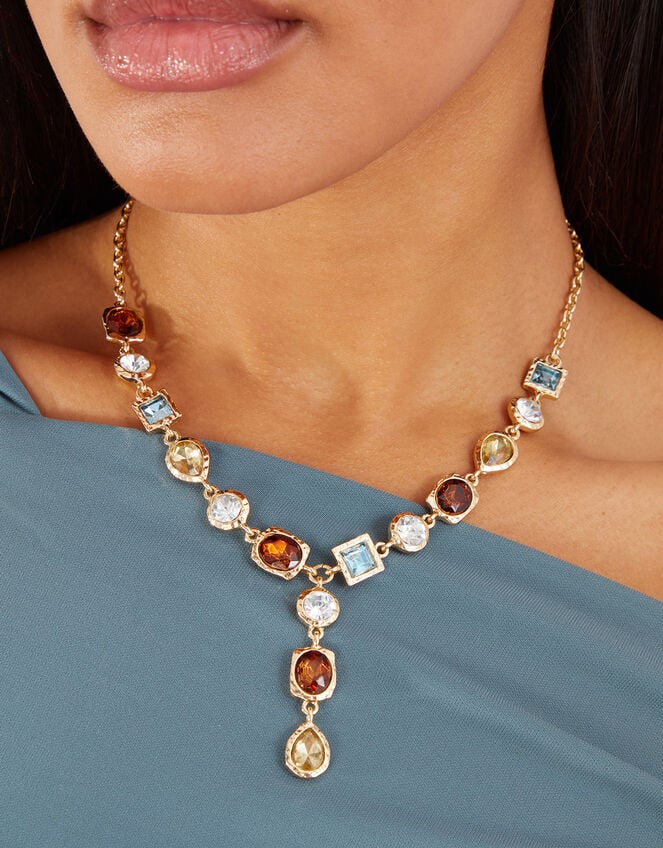 MIXED GEM Y-CHAIN NECKLACE - Monsoon Accessorize Malta