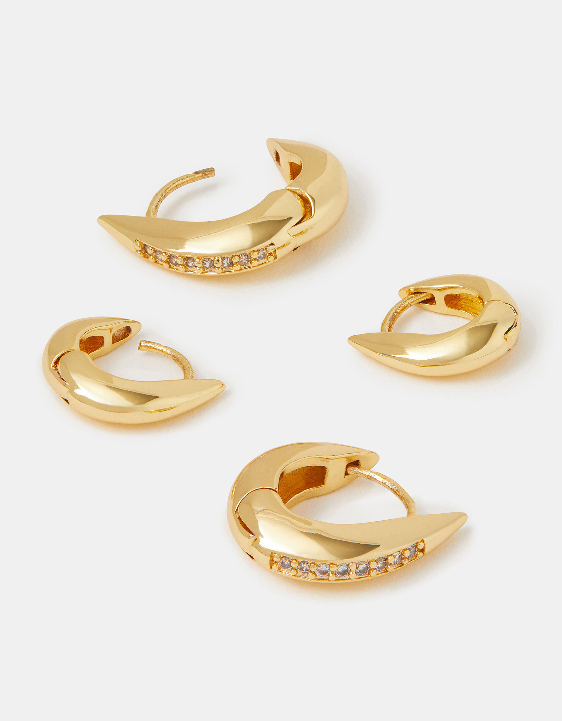 2-PACK 14CT GOLD-PLATED HOOK HOOP EARRINGS - Monsoon Accessorize Malta