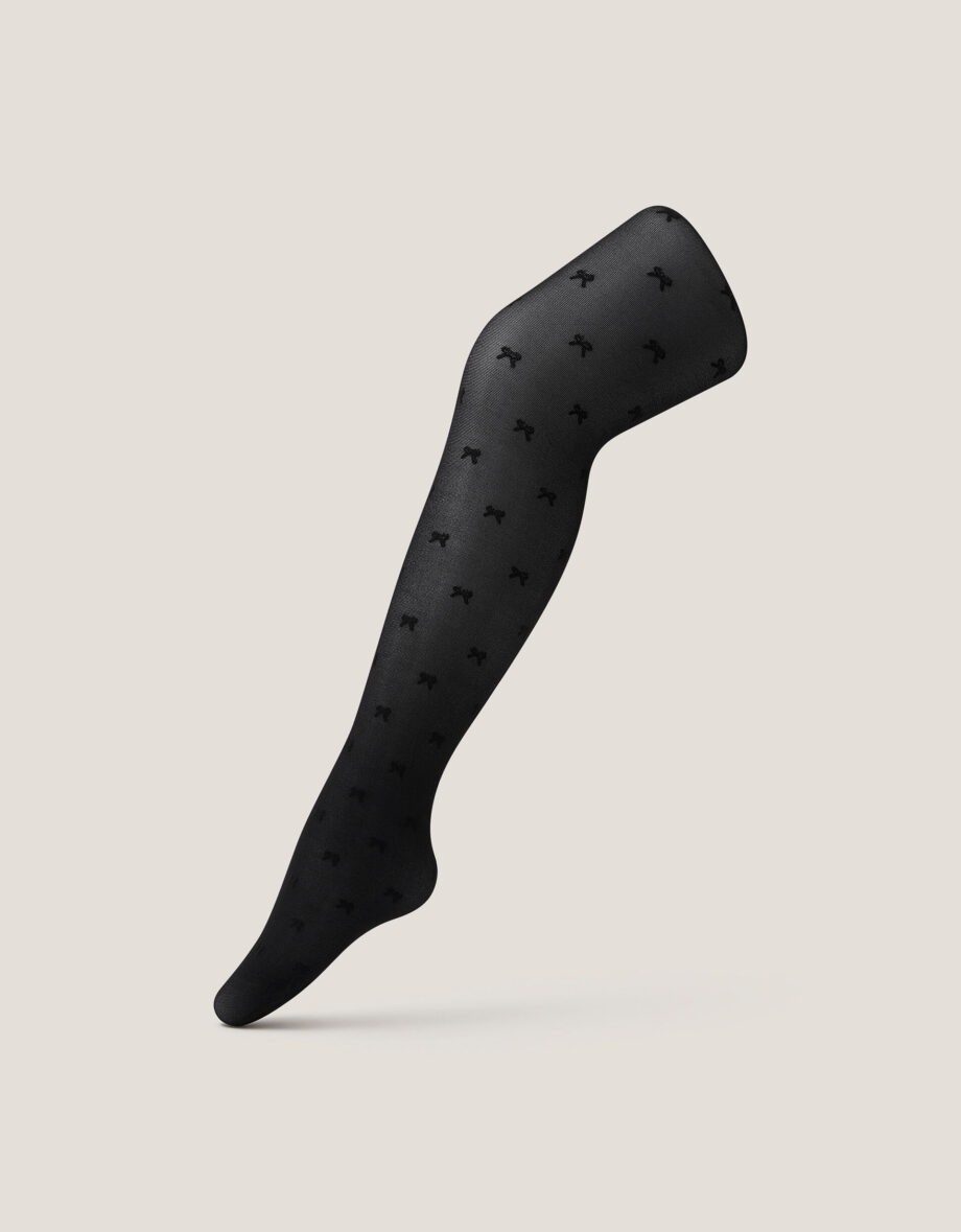 Semi-sheer bow tights black | Monsoon Accessorize Malta