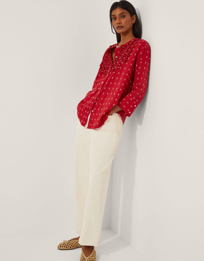 Poppy ruffle print blouse red - Monsoon Accessorize Malta