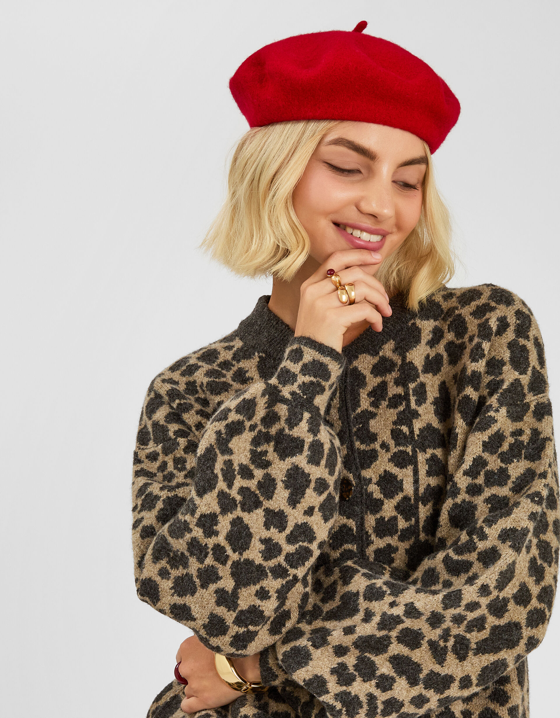 Plain Wool Beret Red - Monsoon Accessorize Malta