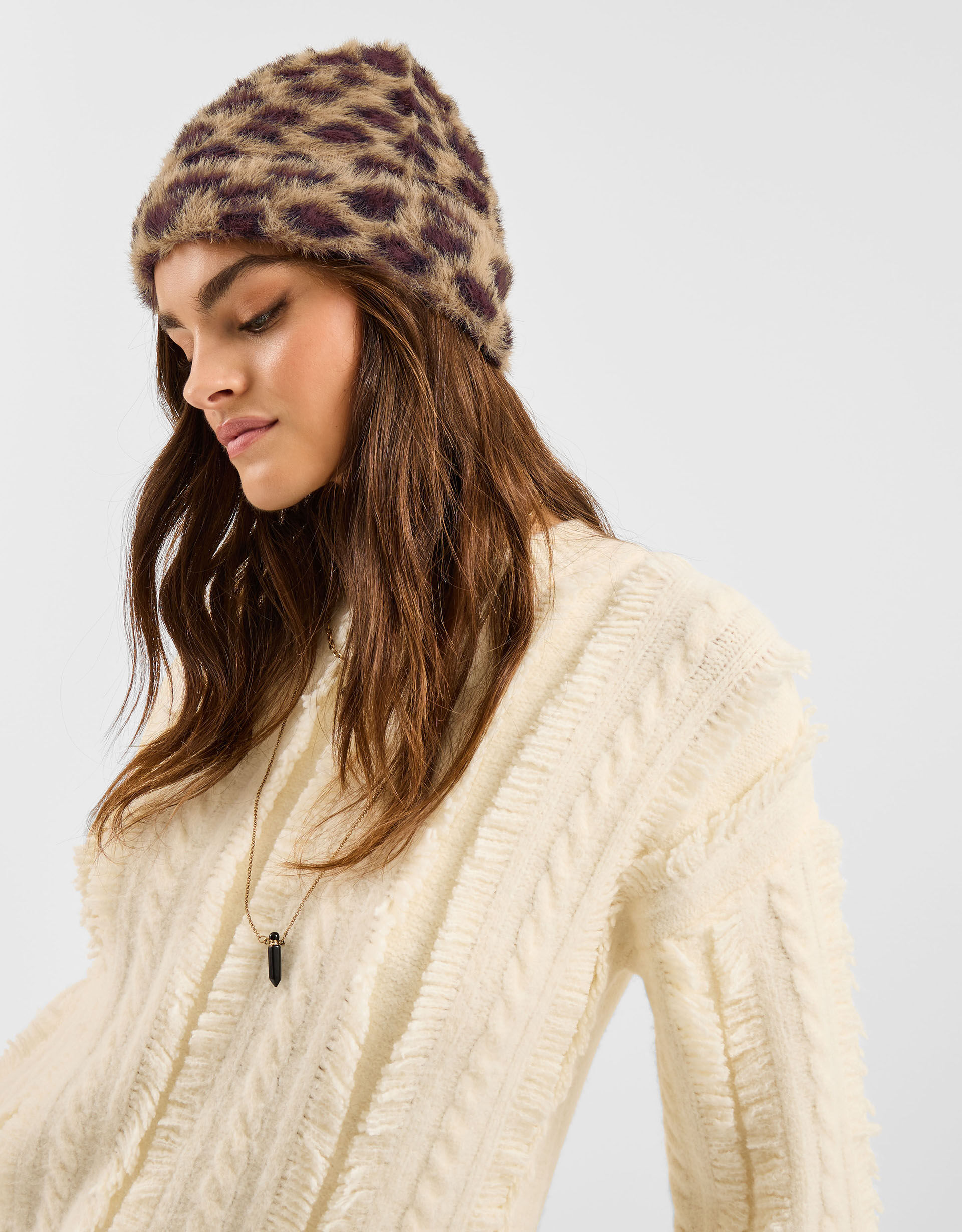 FUZZY LEOPARD PRINT BEANIE HAT - Monsoon Accessorize Malta