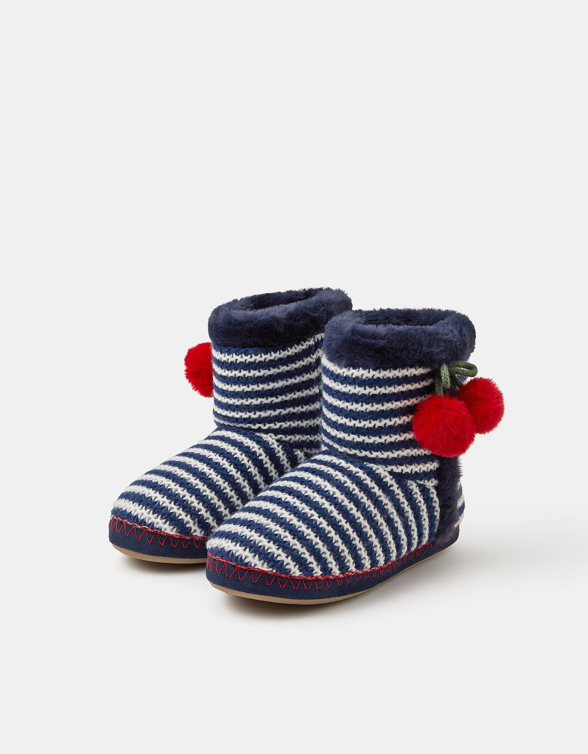 Cherry Stripe Slipper Boots Blue - Monsoon Accessorize Malta
