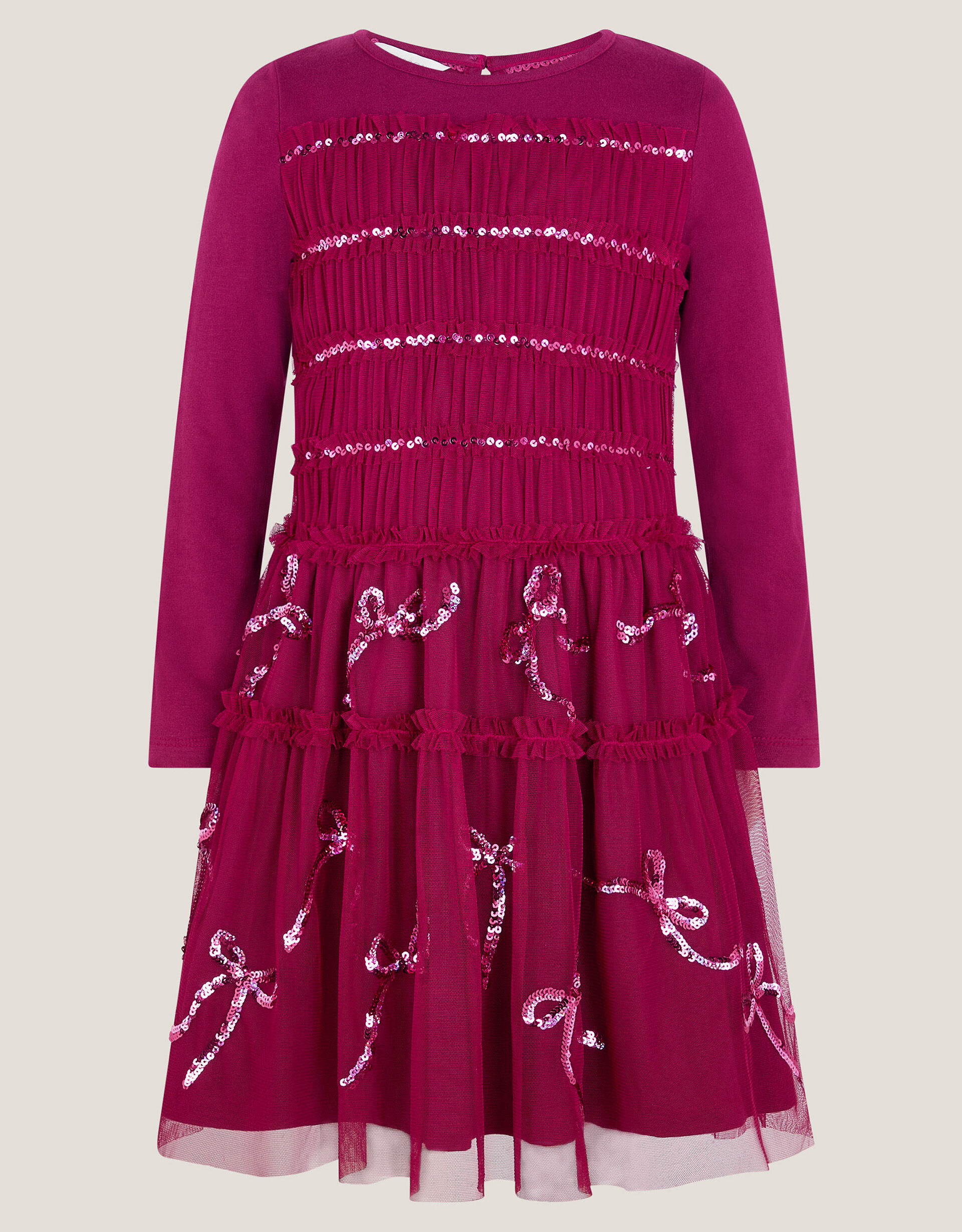 Bow Embellished Jersey Tulle Dress Red - Monsoon Accessorize Malta