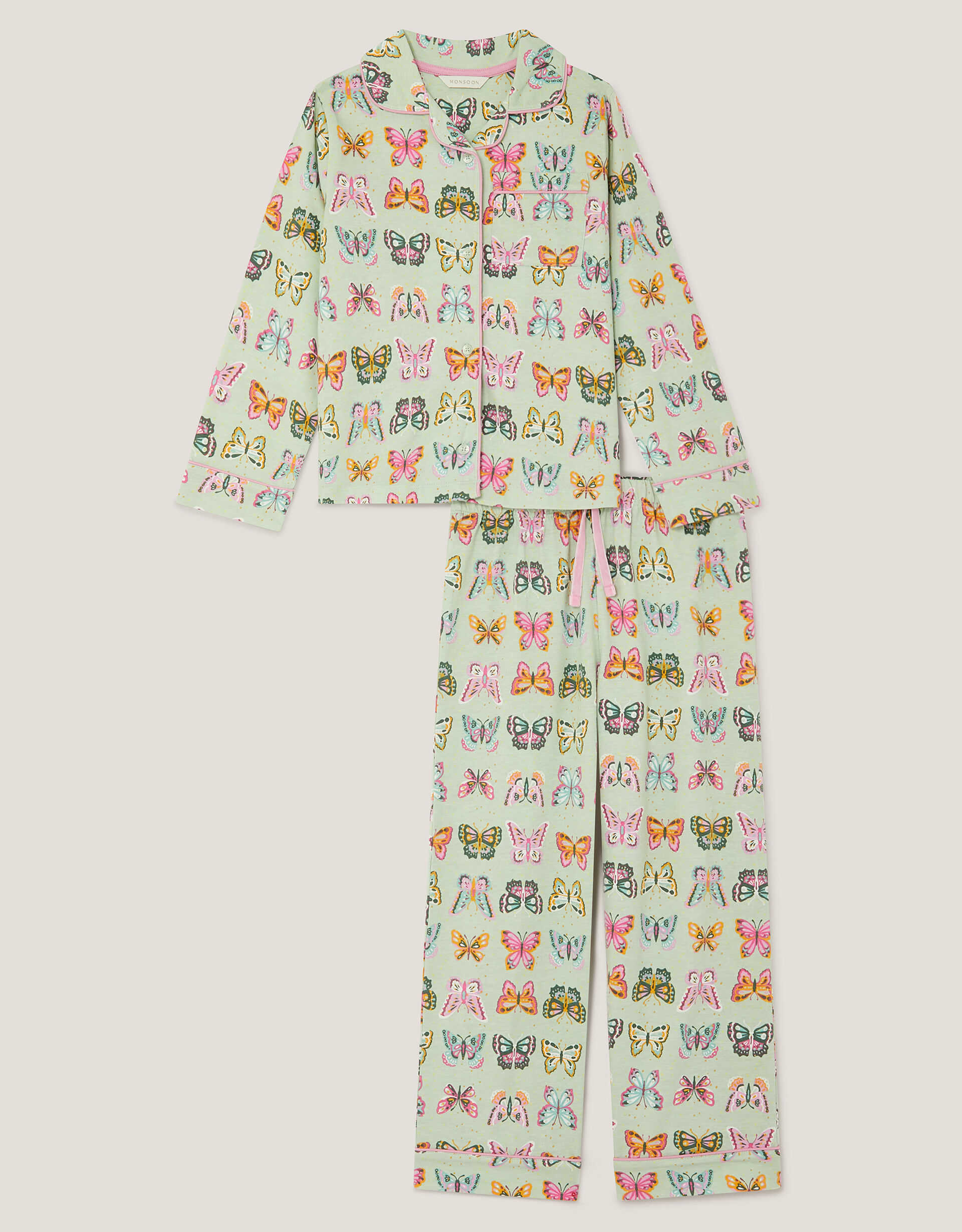 Butterfly print long pyjamas set teal - Monsoon Accessorize Malta