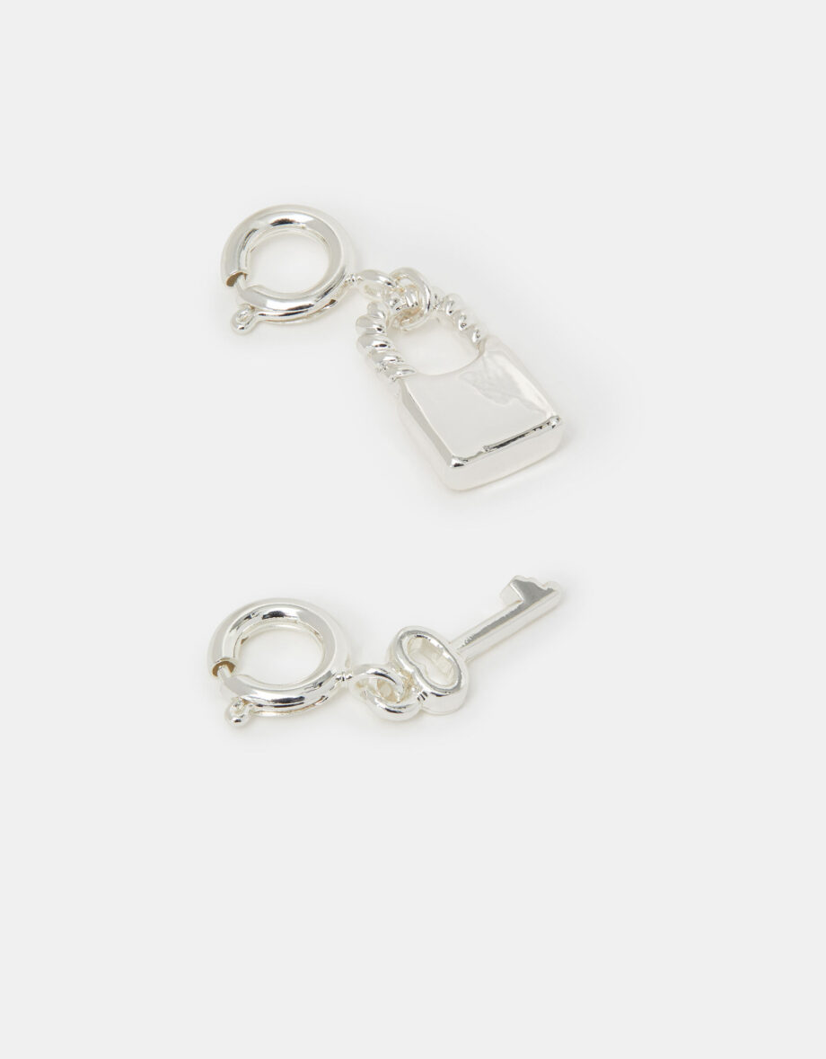 2-Pack Lock & Key Jewellery Charms Silver | Monsoon Accessorize Malta